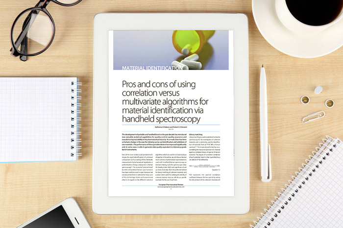 Material identification using handheld spectroscopy